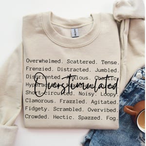 Overstimulated Words Png Svg, Overstimulated Sublimation, Mental Health ...