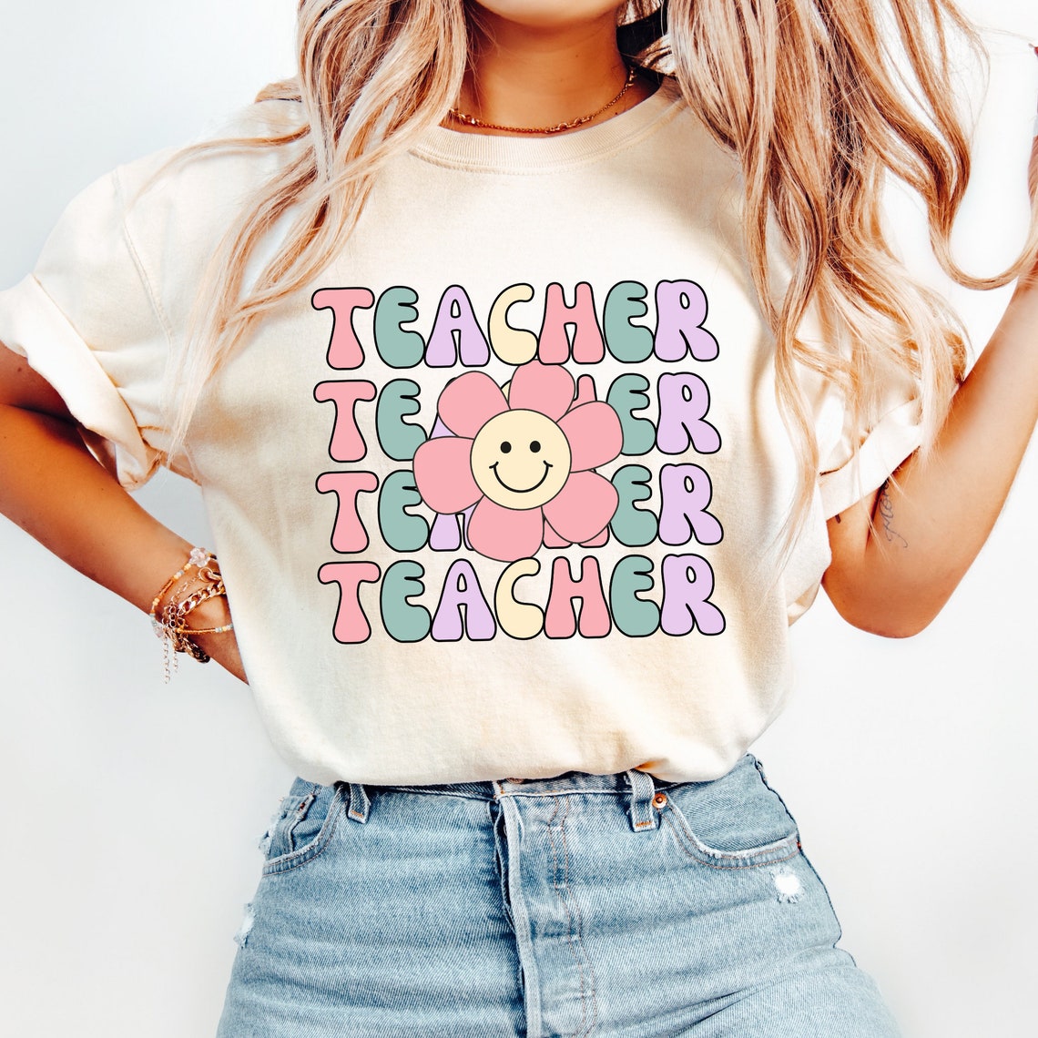 Retro Teacher Png Svg, Teacher Smiley Face Png Svg, Retro Back to ...