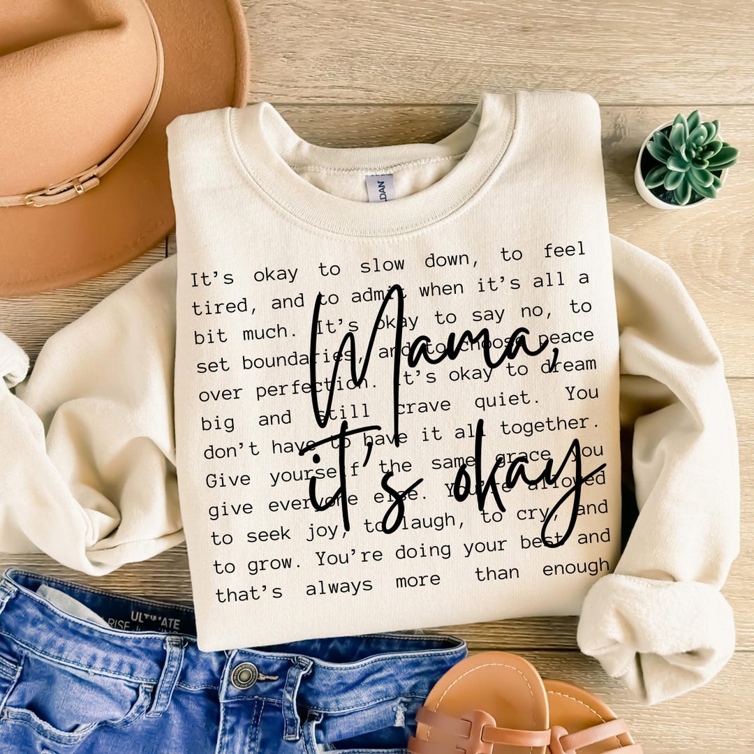 Mama It's Okay Words Png, Sublimation, Mama Mental Health Matters Png ...