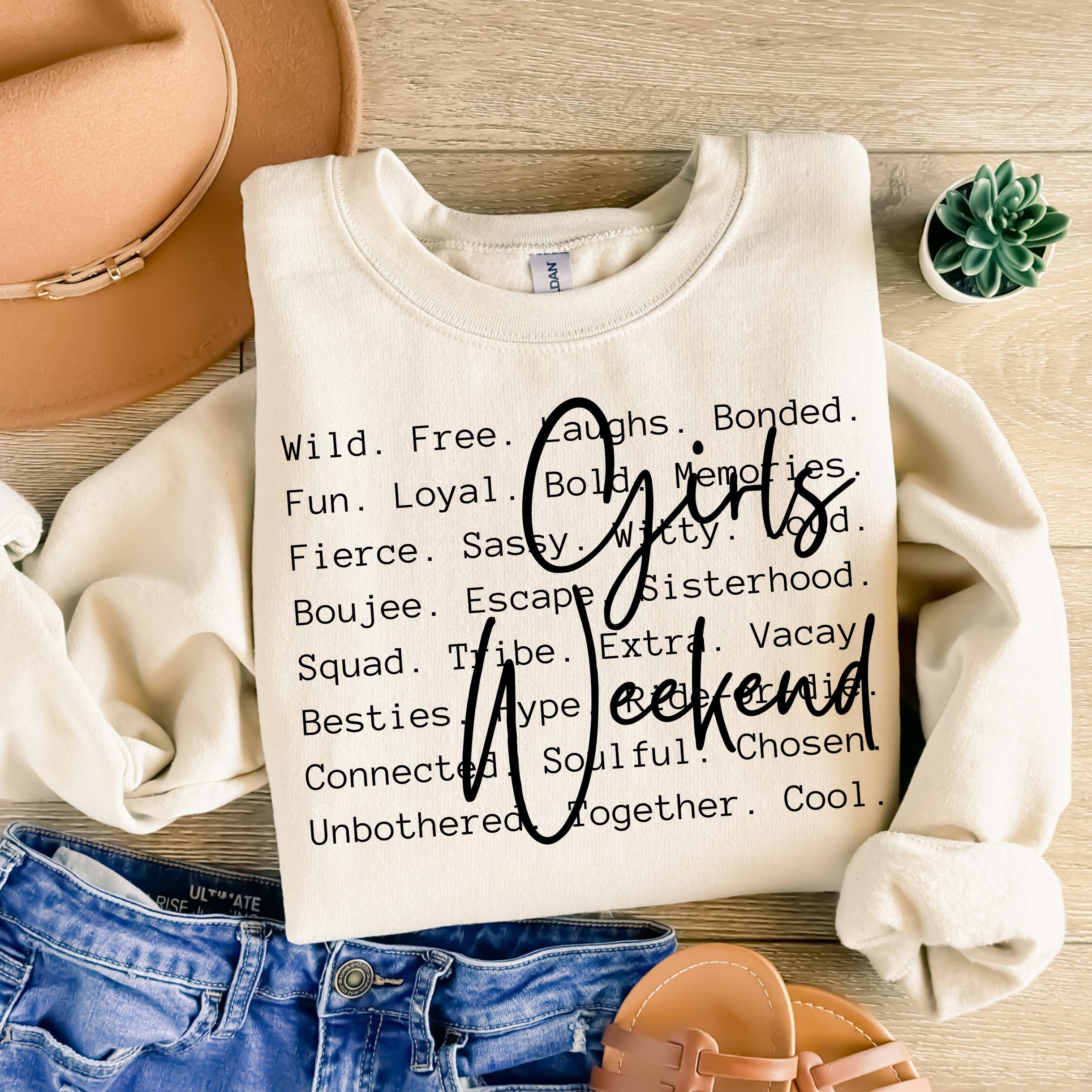 Girls Weekend Words Png Svg, Girls Vacation Sublimation, Besties Png ...