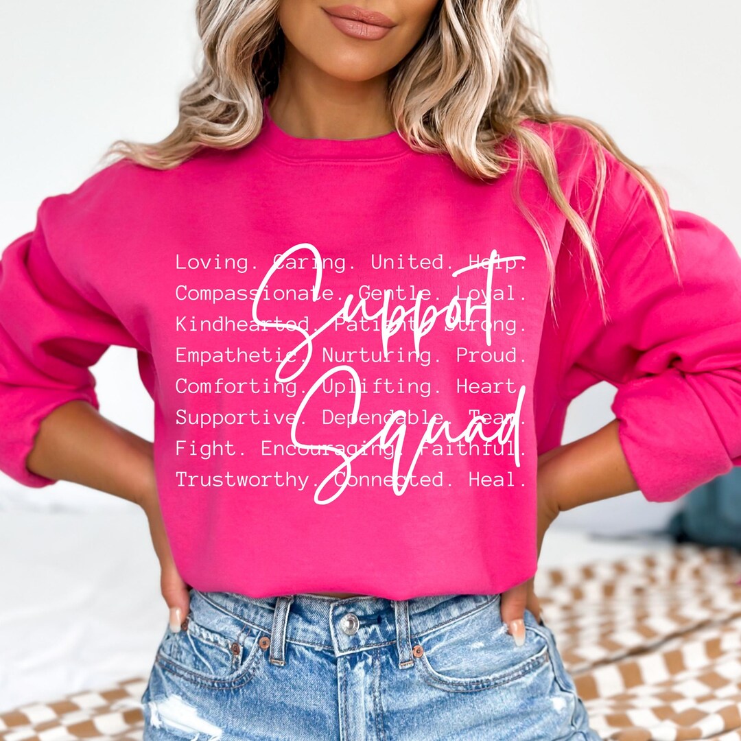 Support Squad Words Png Svg, Fight Cancer Sublimation, Breast Cancer ...