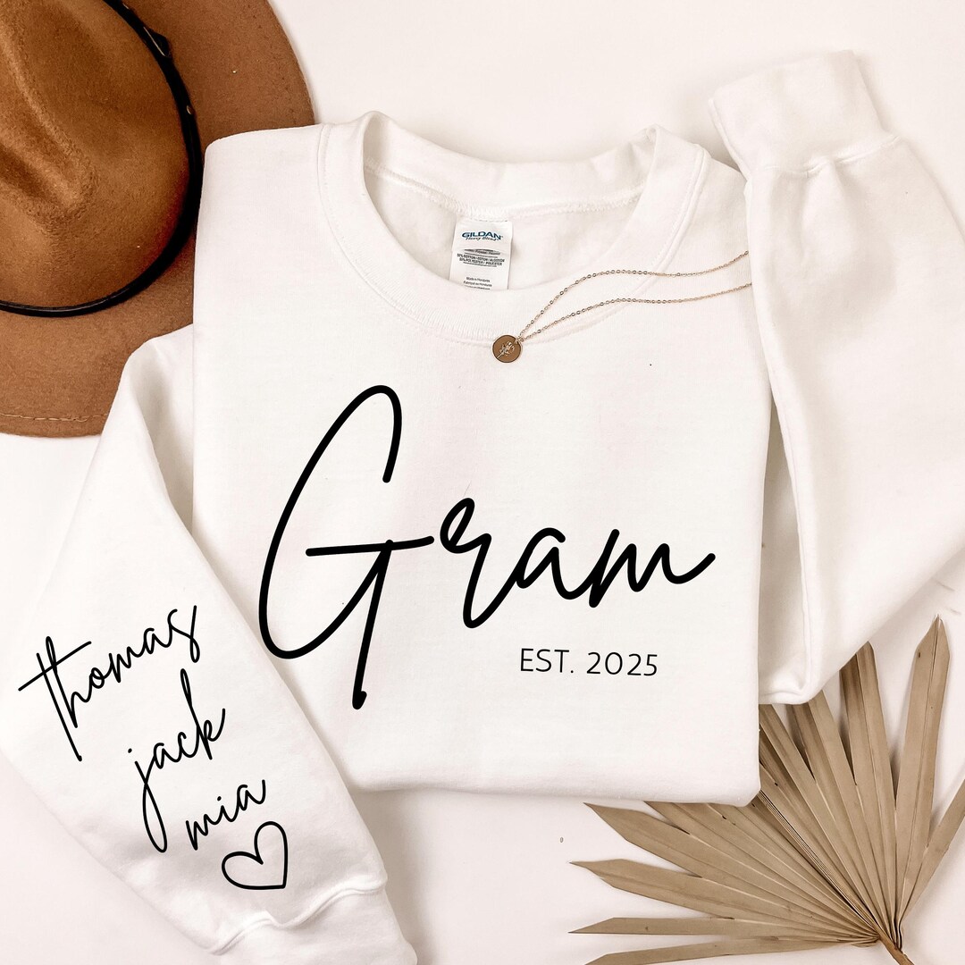 Gram Est 2025 Png, Personalize Names on Sleeve, Gram Est. 2025 Shirt ...