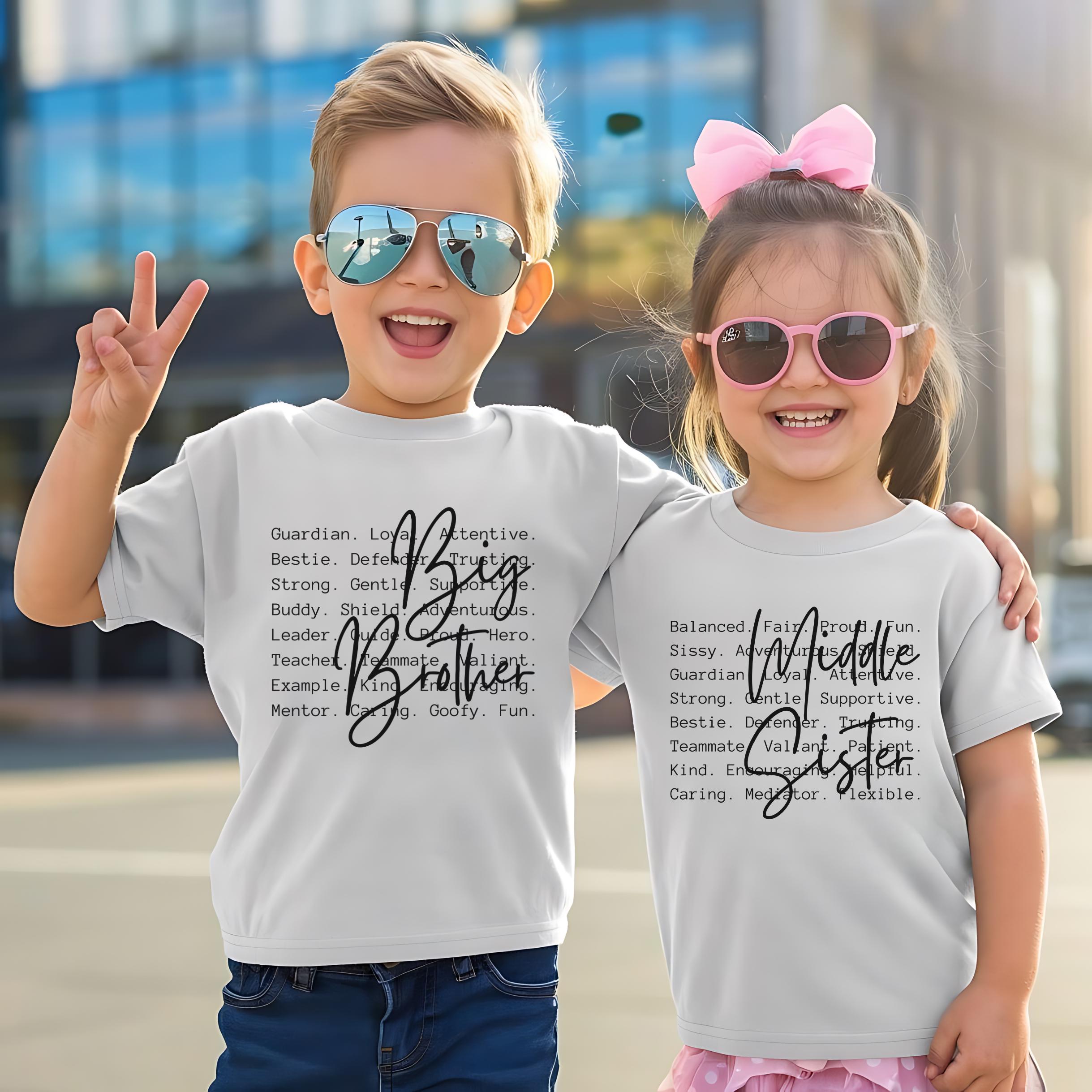 Sibling Word Bundle Png Svg, Big Sister, Big Brother, Little Sister ...