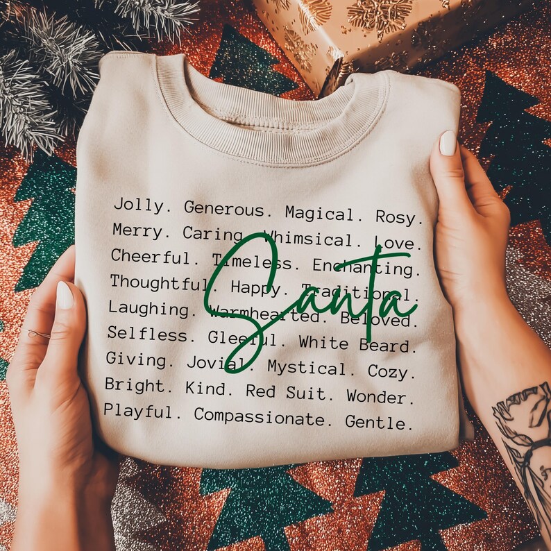 Santa Words Png Svg, Christmas Sublimation, Shirt Design, Gift Idea ...