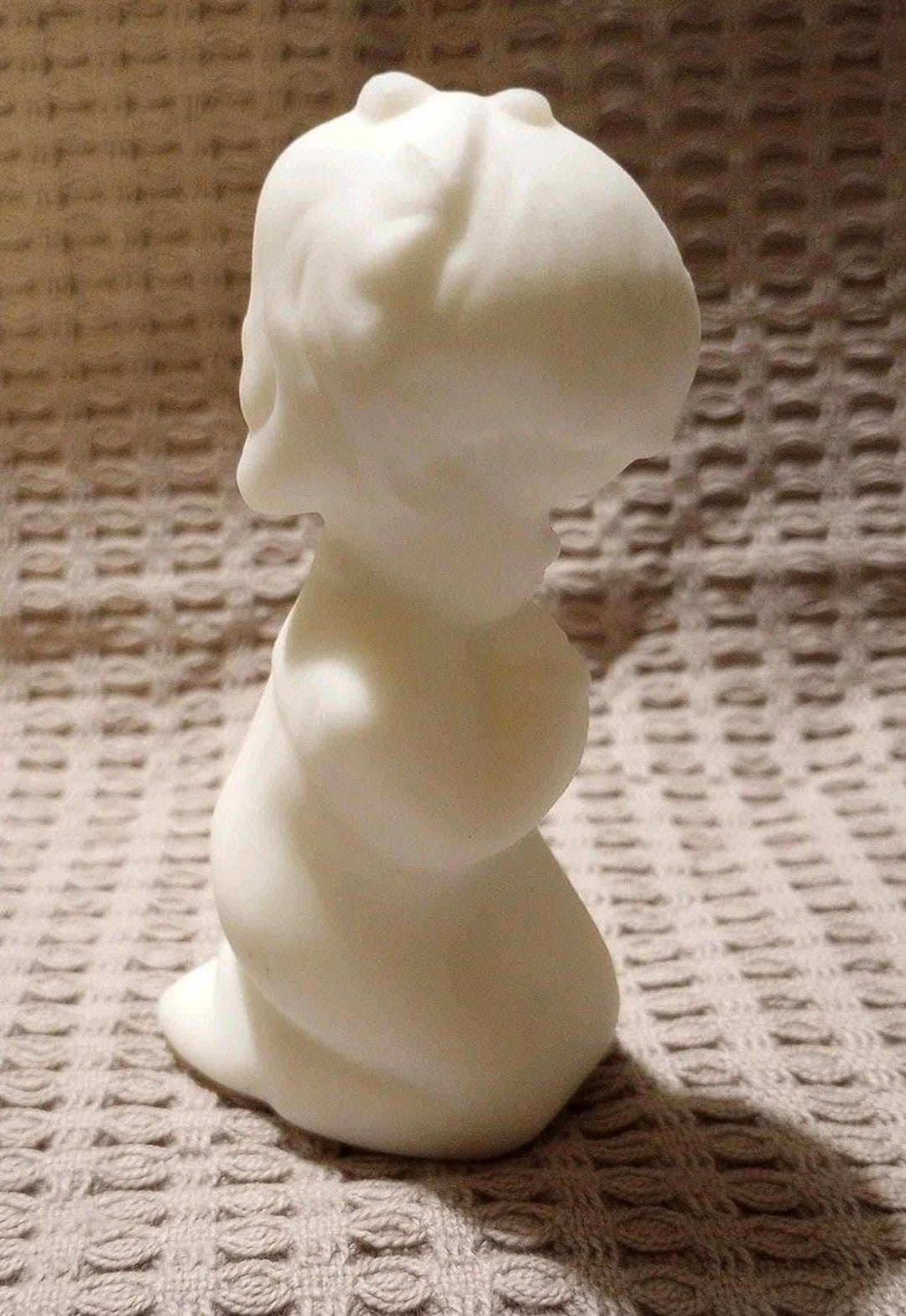 Vintage White Satin Fenton Glass Girl Praying Figurine Collectors Item ...