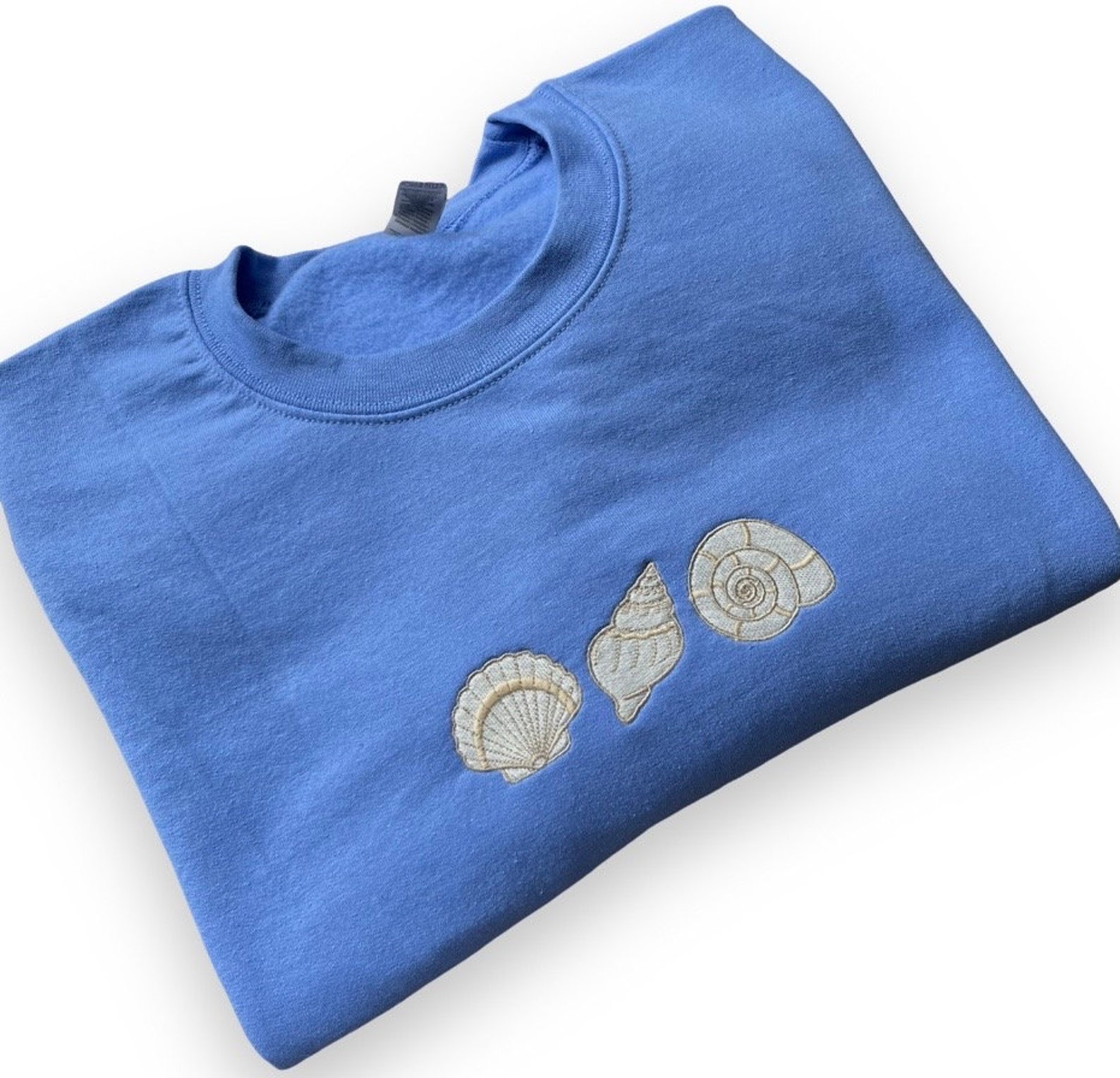 Seashell Embroidered Sweatshirt, Beach Lover, Nature, Sea, Holiday Gift ...