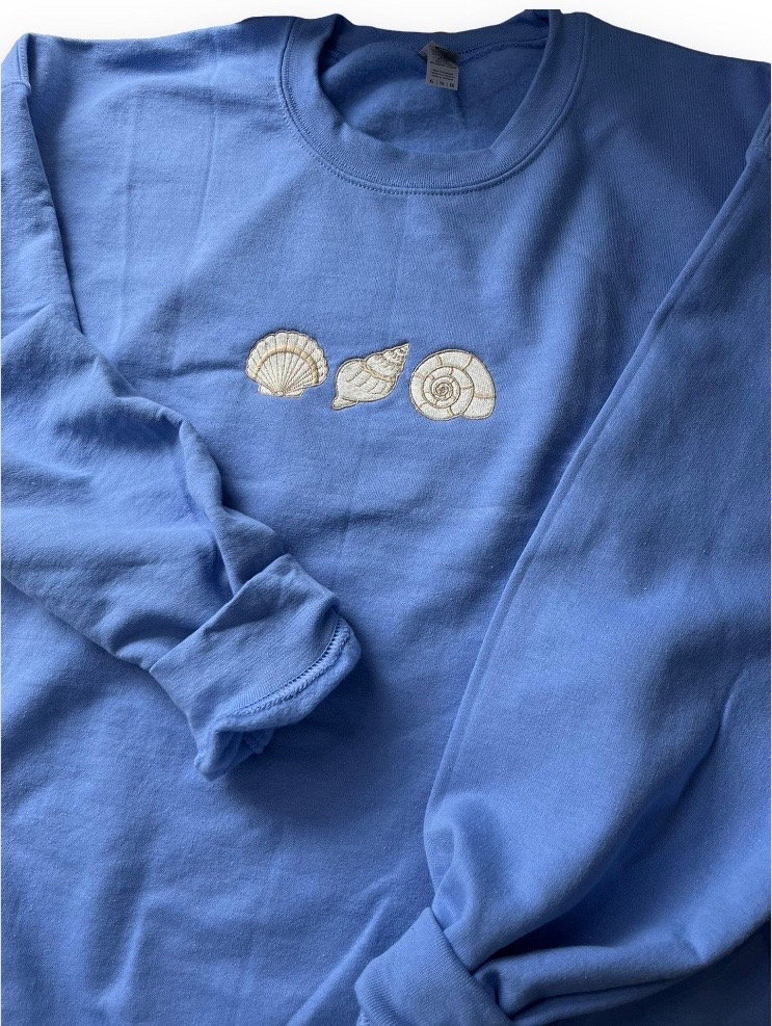 Seashell Embroidered Sweatshirt, Beach Lover, Nature, Sea, Holiday Gift ...