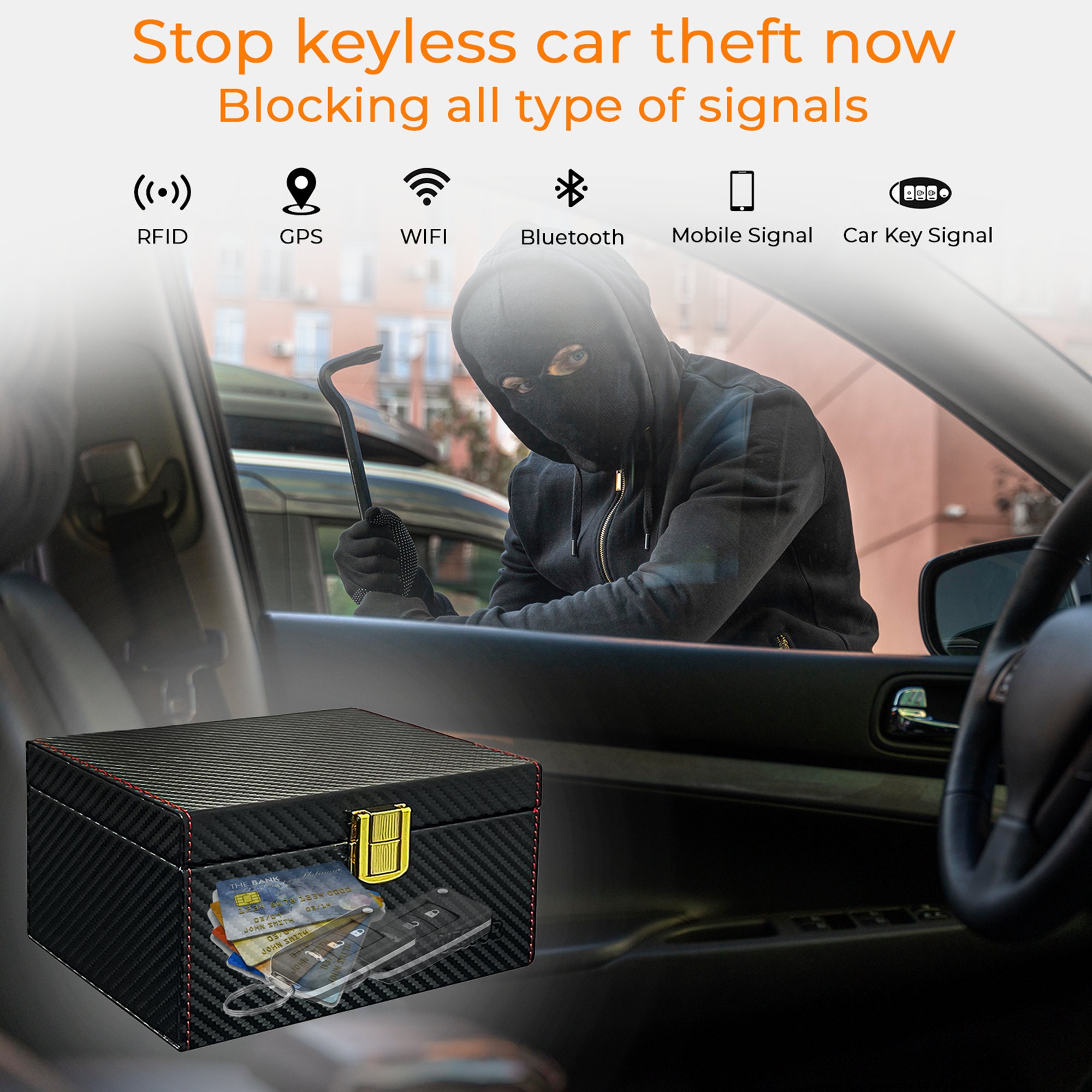 Faraday Box for Car Keys Large, Anti-theft Key Protector RFID Signal ...