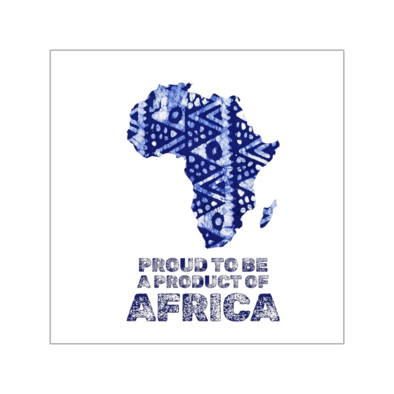 Sticker Africa Map African Blue Batik Square Vinyl Stickers African ...