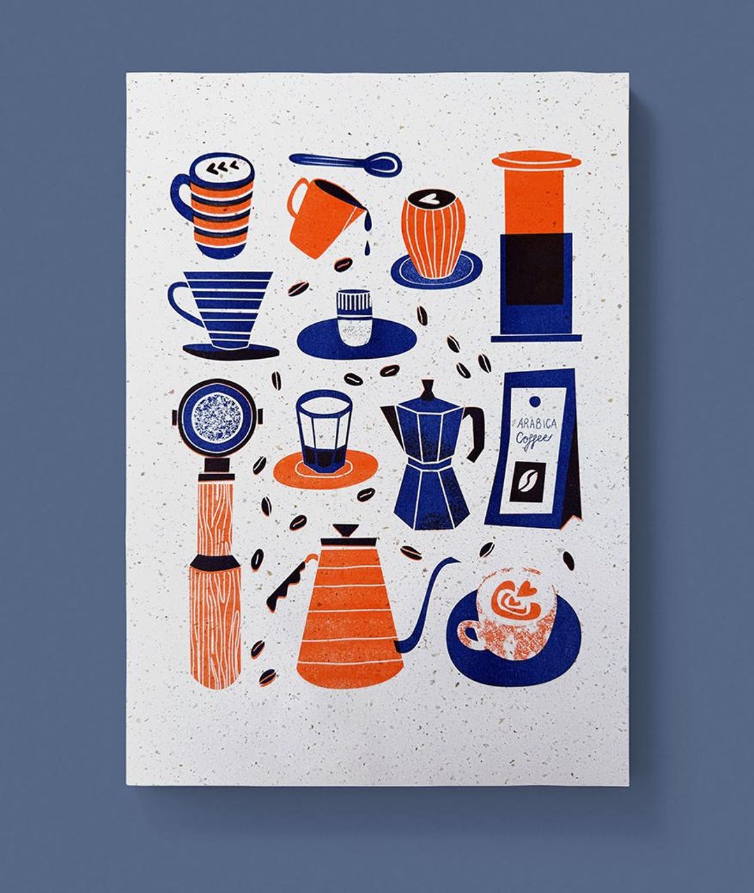 Coffee Collage Riso Print - Etsy