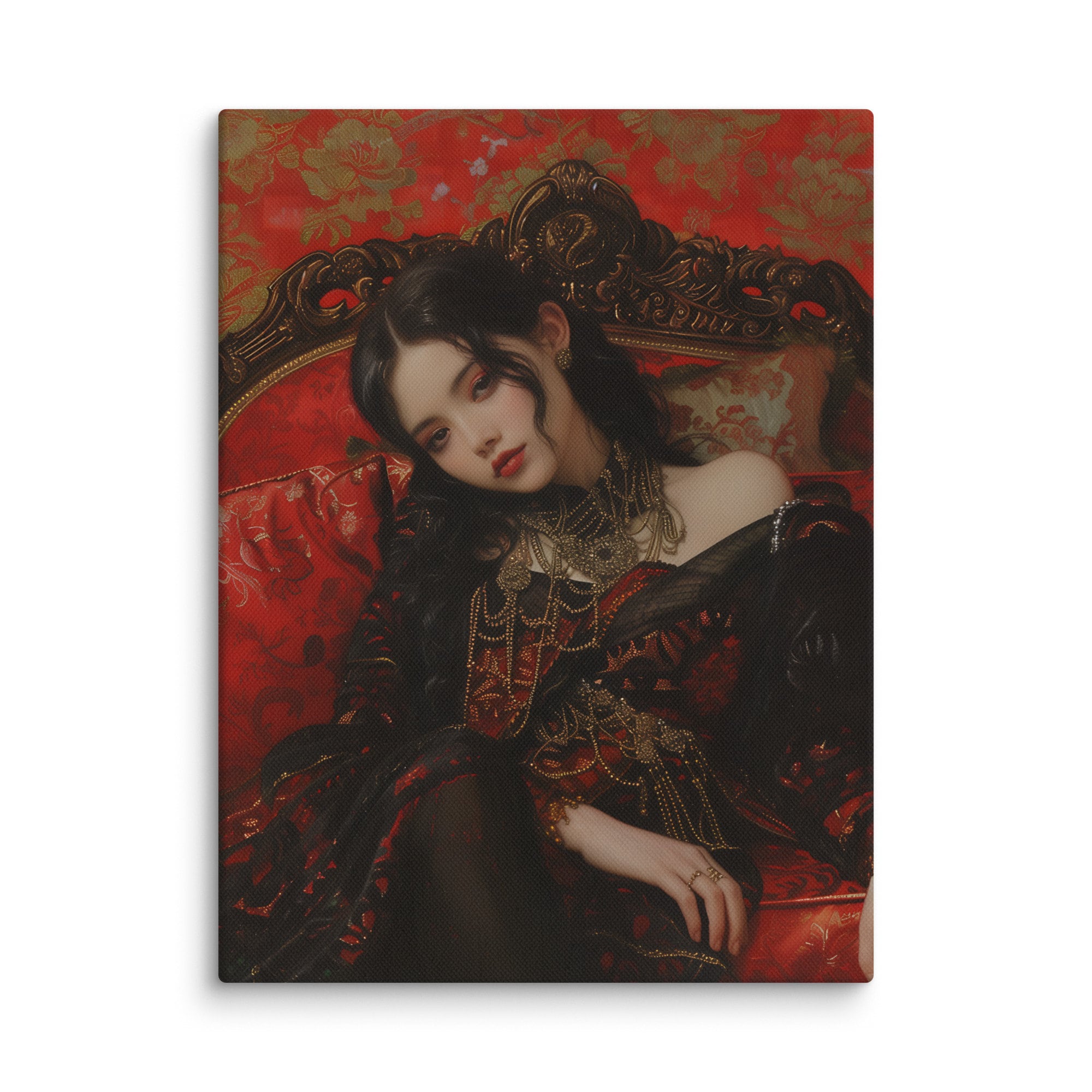 Victorian Age Asian Woman, Digital Wall Art Painting, AI Generated ...