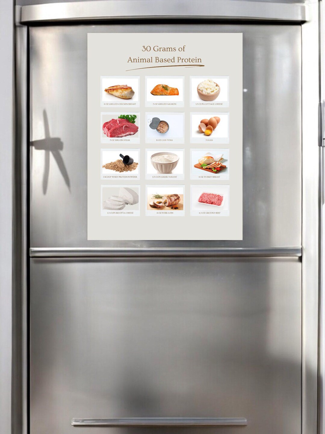 30g Animal Protein Guide Printable | Digital Download Poster for Meal ...