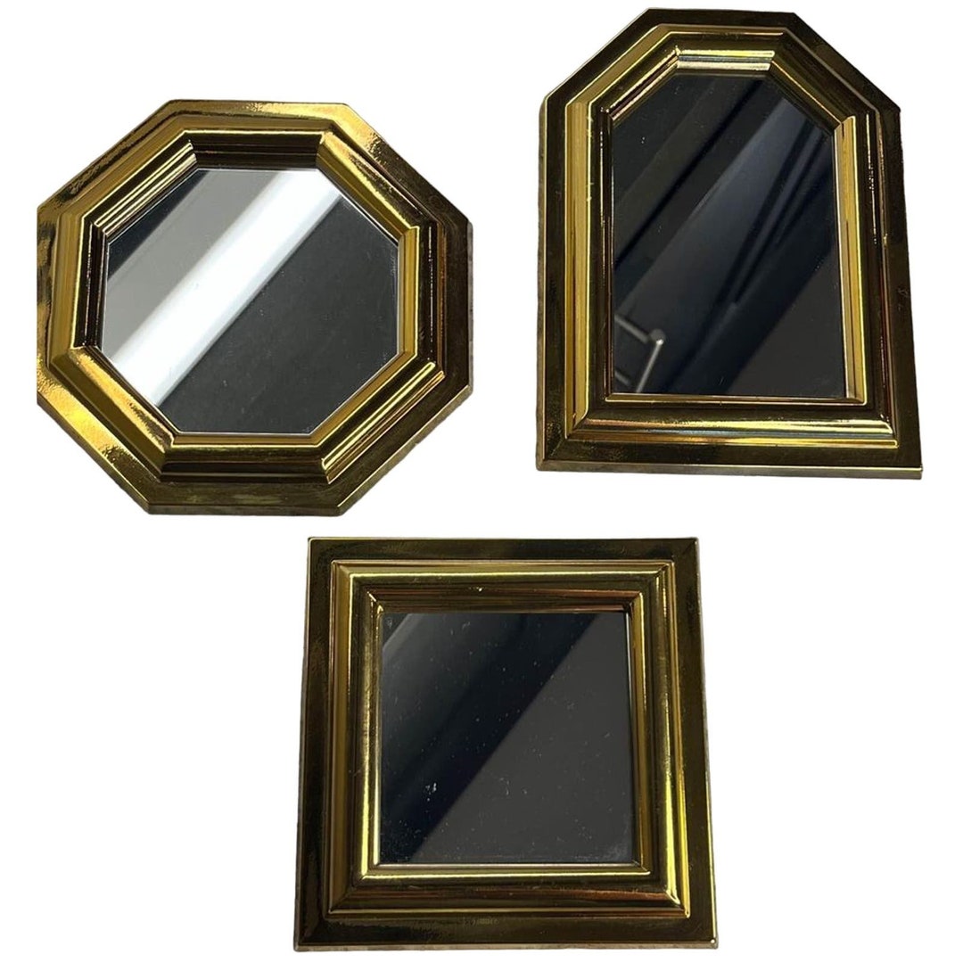 Vintage MCM Gold Tone Accent Mirrors Burwood Products 3 Set - Etsy