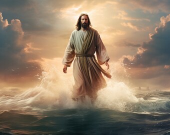 The Savior a Print of Jesus Walking on Water - Etsy