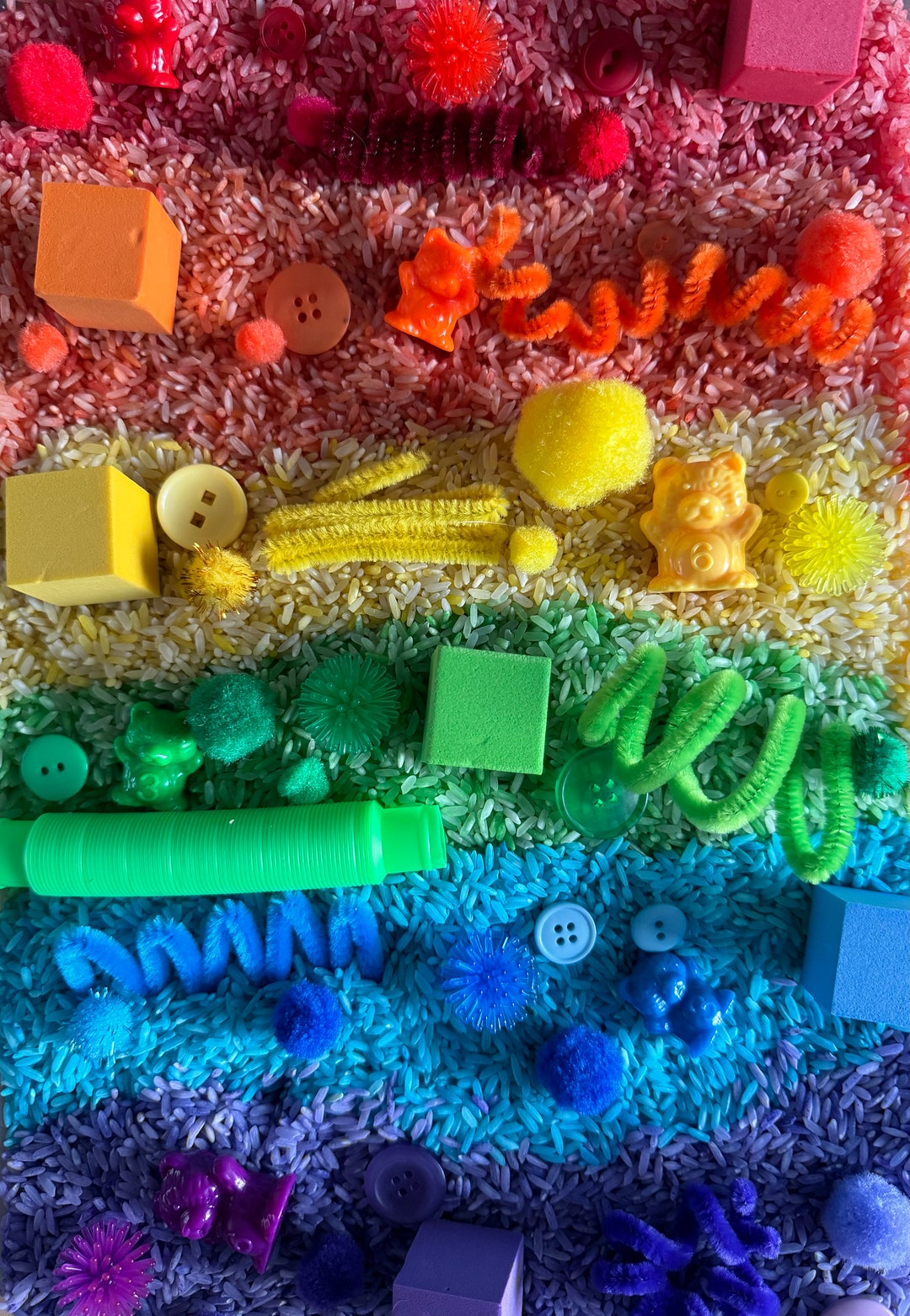 April Sensory Bin Filler - Rainbow Color Matching - Etsy