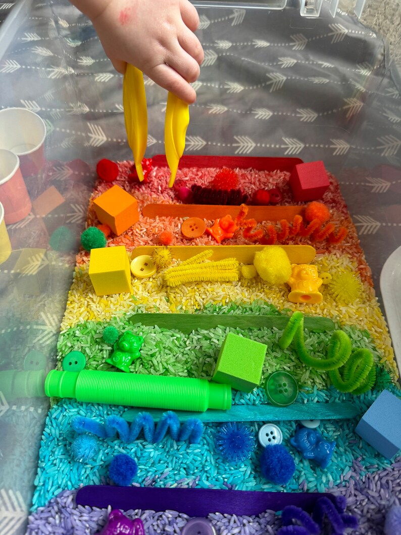 April Sensory Bin Filler - Rainbow Color Matching - Etsy