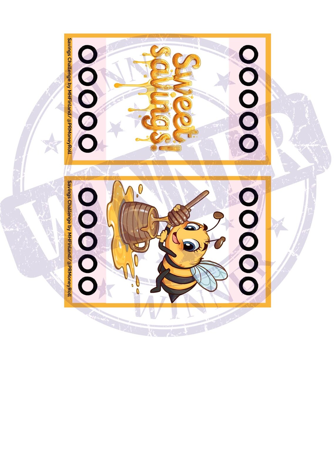 Tiny Bee A7 Savings Challenges • 8 Cute Bee Printables • Empty Icons ...