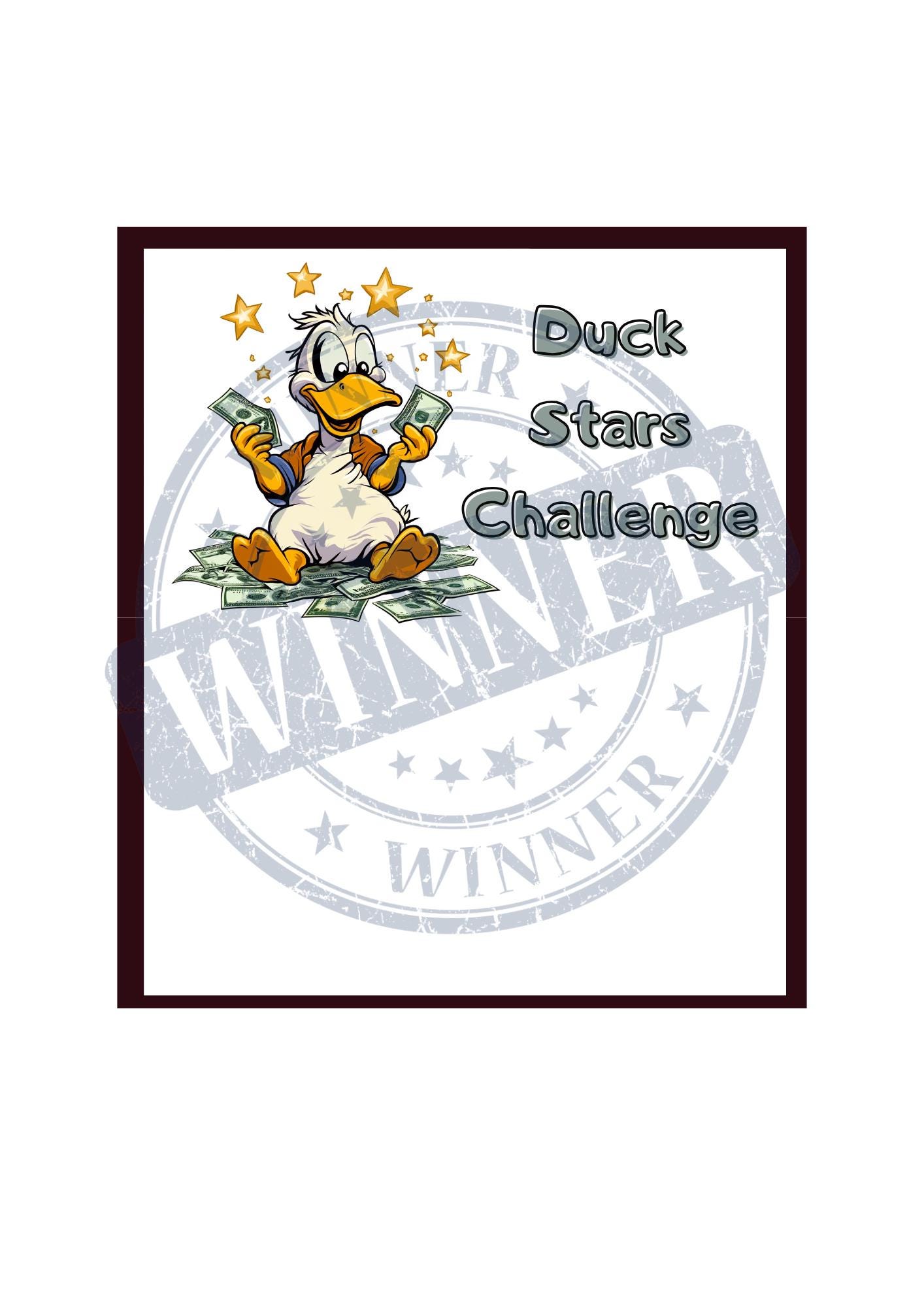 Duck Stars Savings Challenge Digital Print Big Savings Game Cute Duck ...