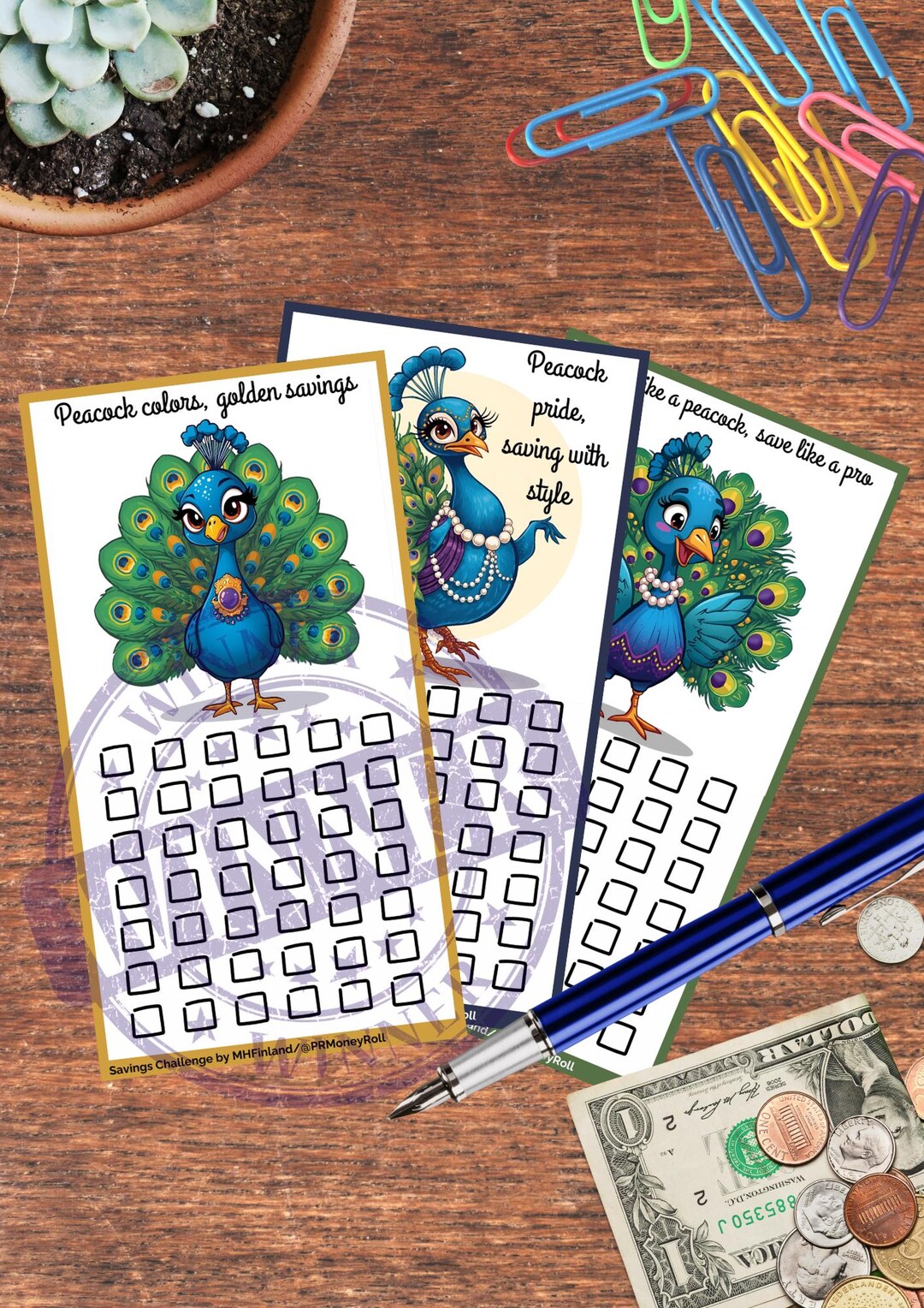 Peacock Savings Challenge Set A6 | 3 Digital Download Trackers | Empty ...