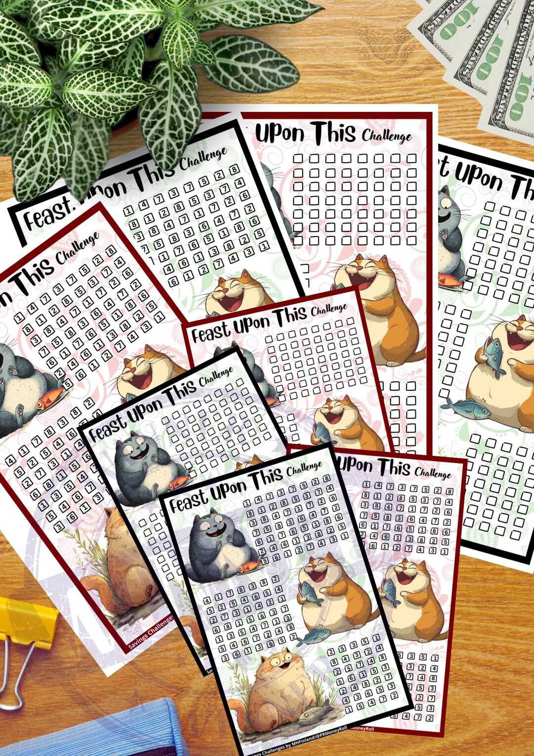 Feast Upon This Savings Challenge | A4 and A5 Budget Trackers | Cute ...