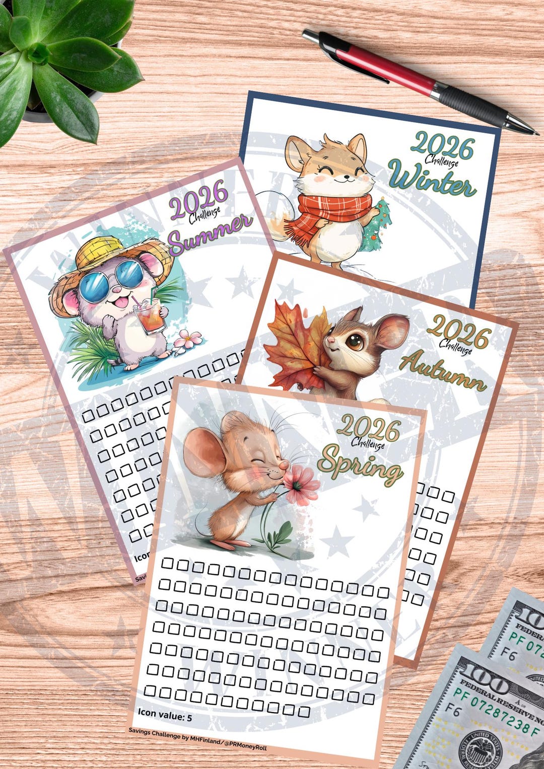 2026 Savings Challenge Digital Download Seasonal 2026 Savings Game ...