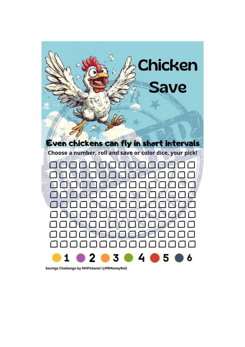 Large Multi Pick Savings Challenge Digital Download Chicken Save Saving ...