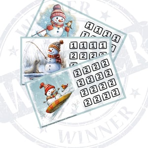 Snowman Activities Savings Challenge Set Digital Download Snowman ...