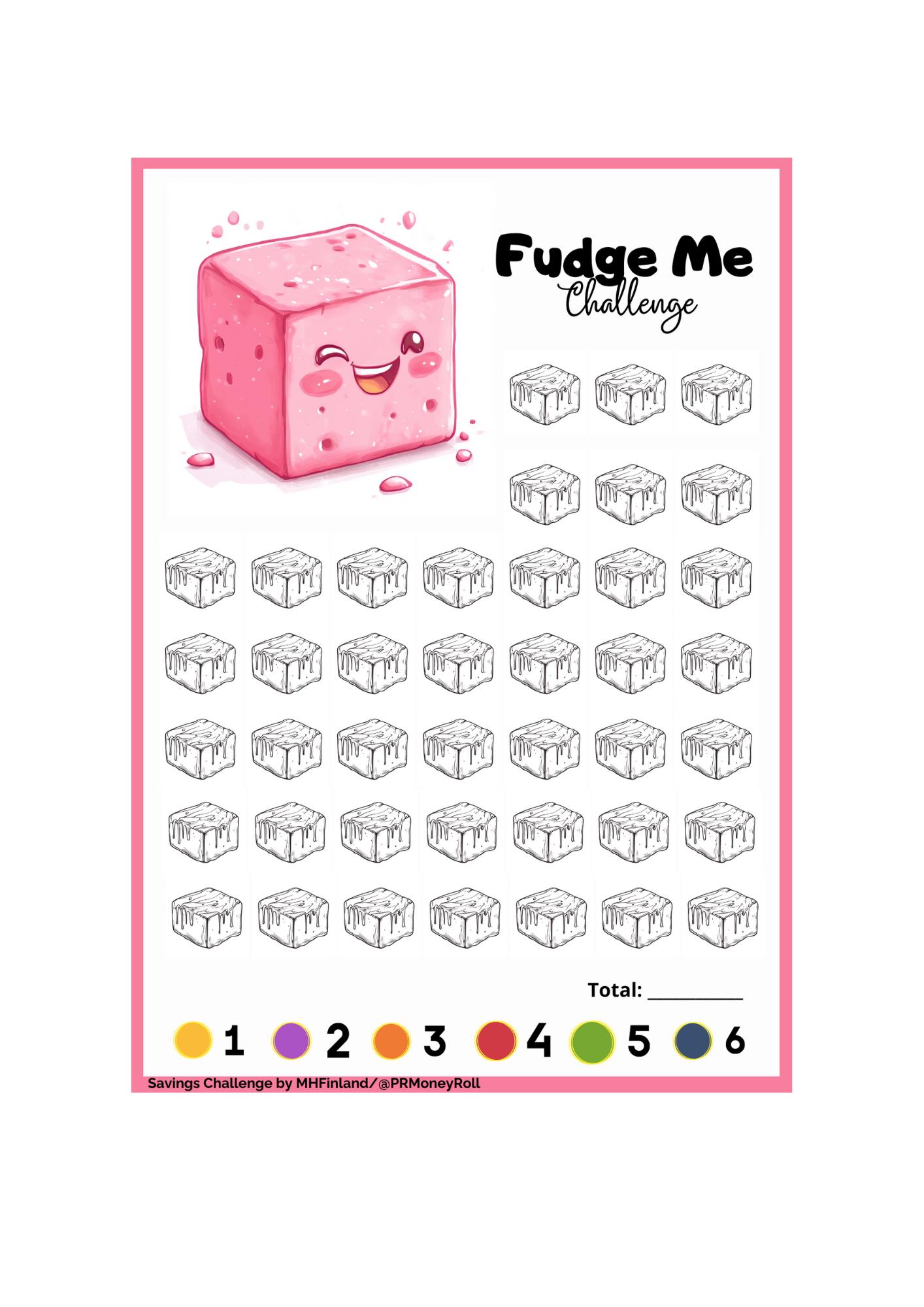 Fudge Savings Challenge Digital Download Bigger Savings Game Color Dice ...