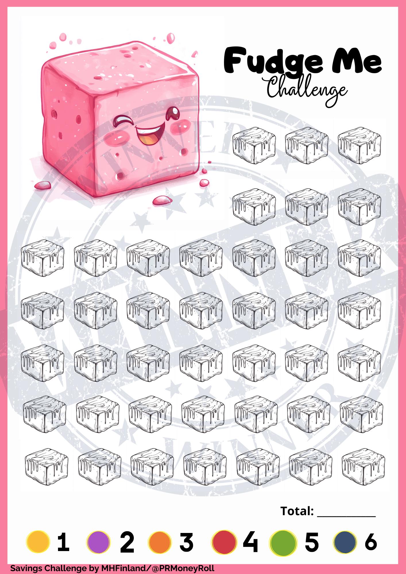 Fudge Savings Challenge Digital Download Bigger Savings Game Color Dice ...