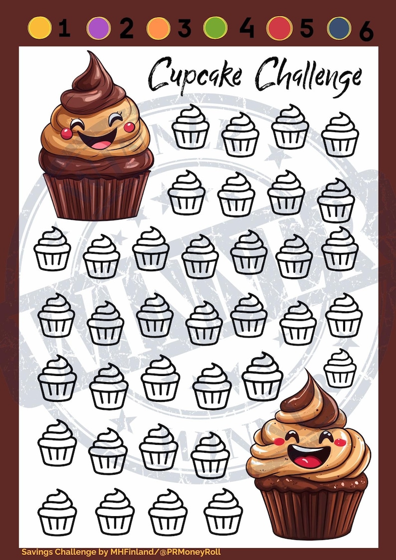 Cupcake Savings Challenge Digital Download Bigger Savings Challenge ...