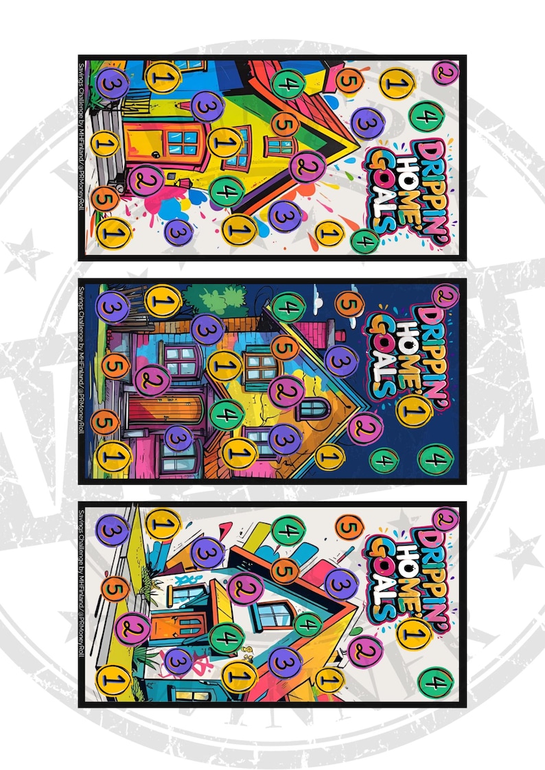 Brick Dreams Graffiti Style House Savings Challenge Set – 8 A6 Digital ...
