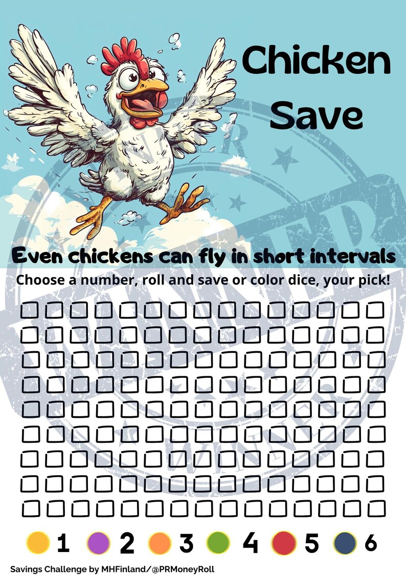 Large Multi Pick Savings Challenge Digital Download Chicken Save Saving ...