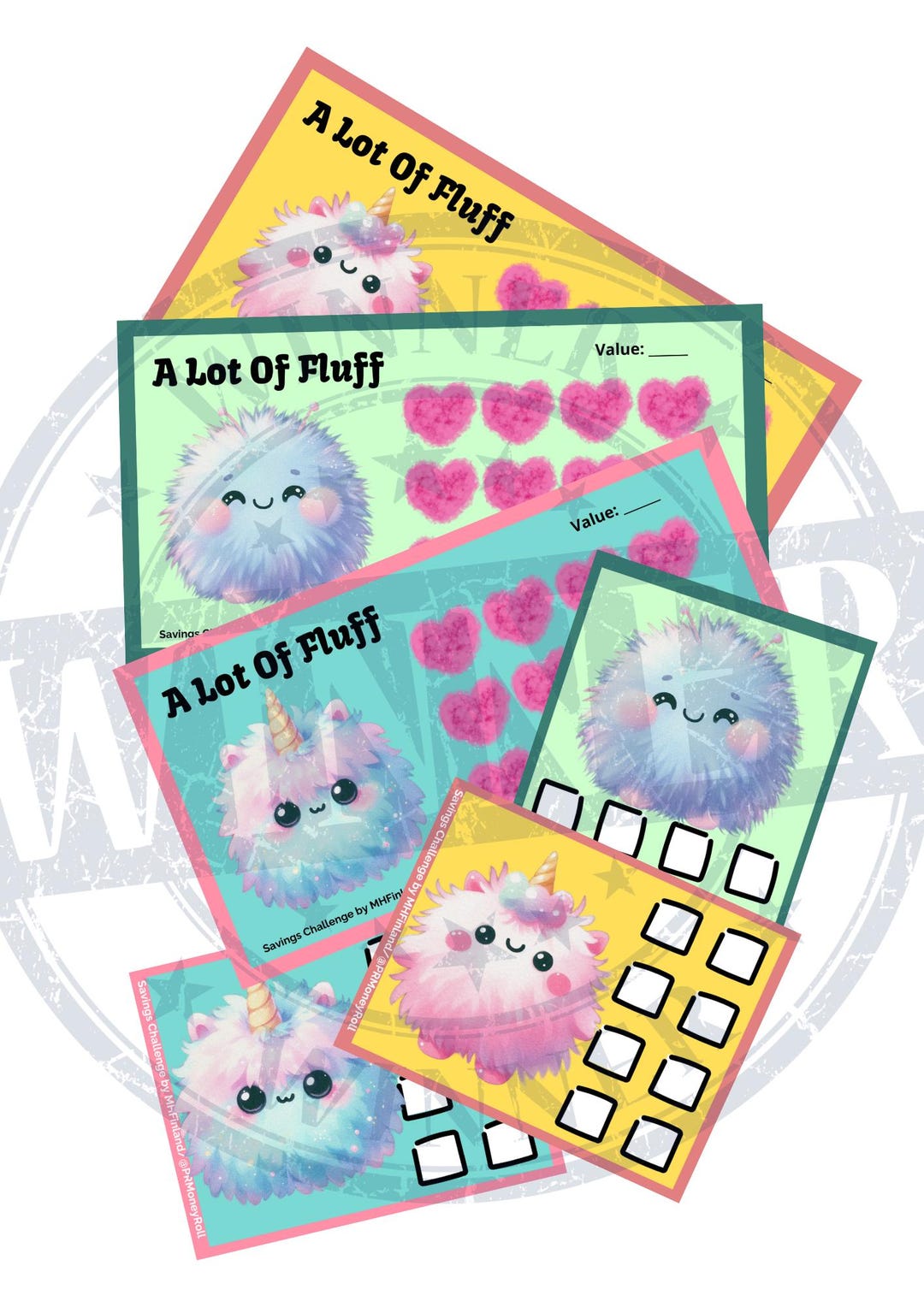 Cute Mini Savings Challenge Set of 3 Download Cash Stuffing Savings ...