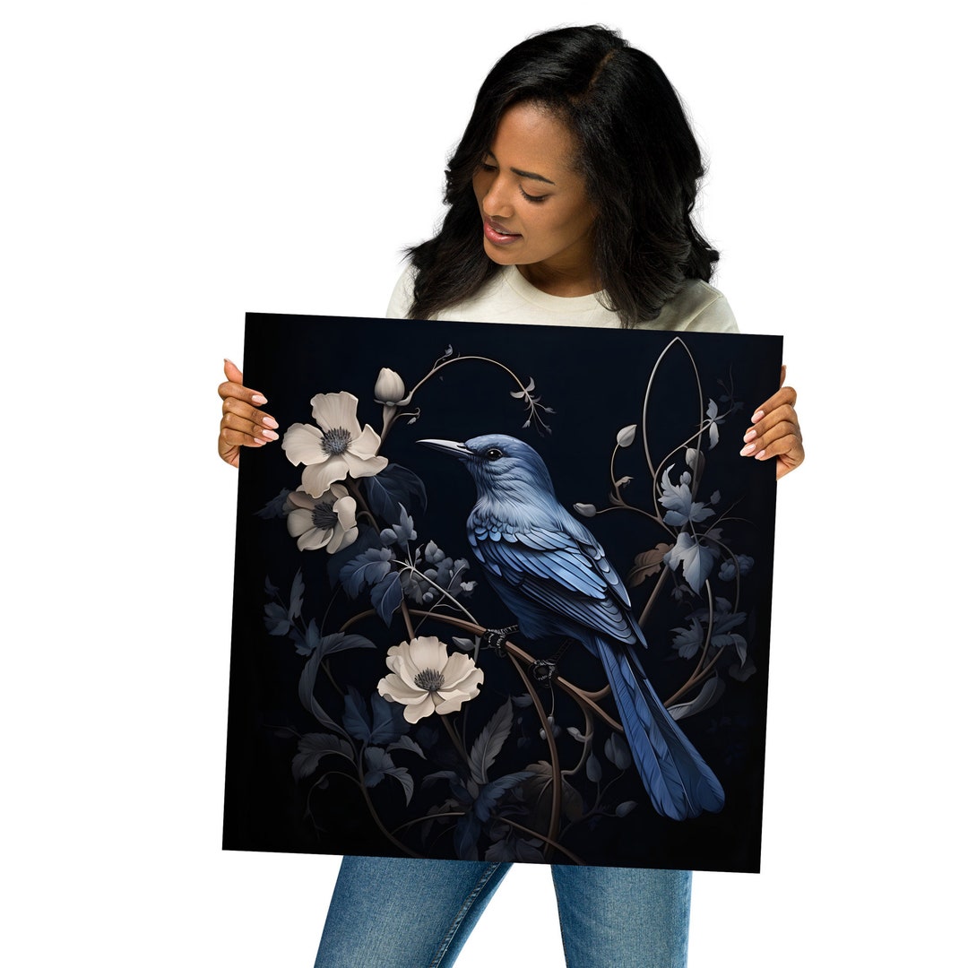 Blue Bird Poster Blue Bird Painting Elegant Bird Painting Blue Bird ...