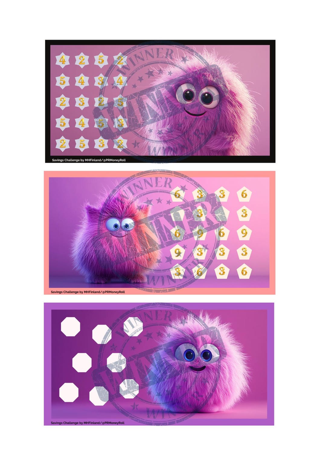 Fluffy Savings Challenge Bundle Cute Savings Challenge Set Digital ...