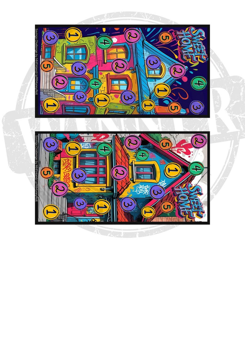 Brick Dreams Graffiti Style House Savings Challenge Set – 8 A6 Digital ...