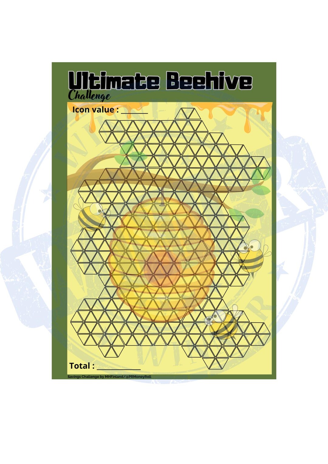 Ultimate Beehive Savings Challenge A4 Digital Download Beehive Savings ...