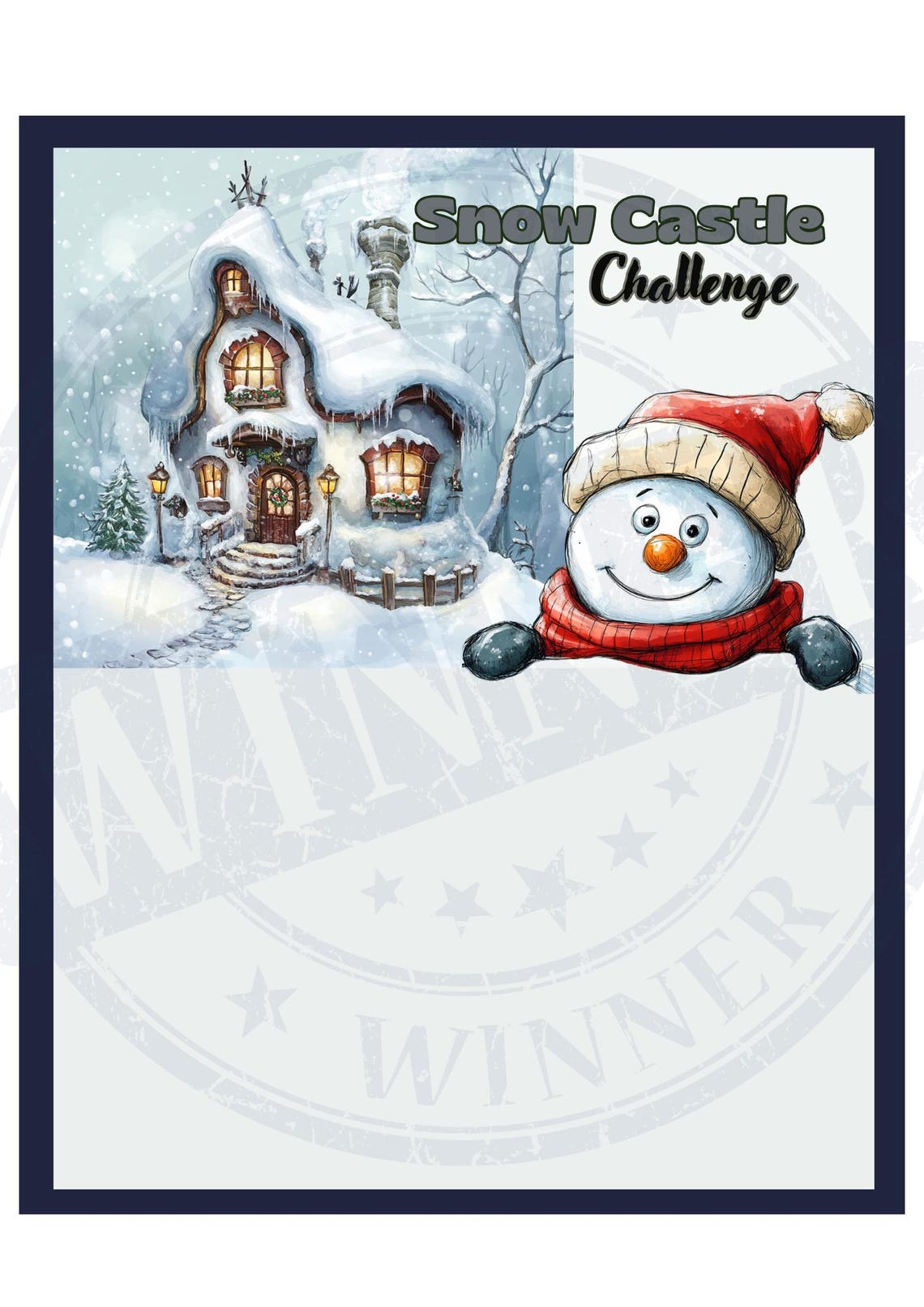 A5 Snow Castle Savings Challenge Set Digital Download Snowman Savings ...