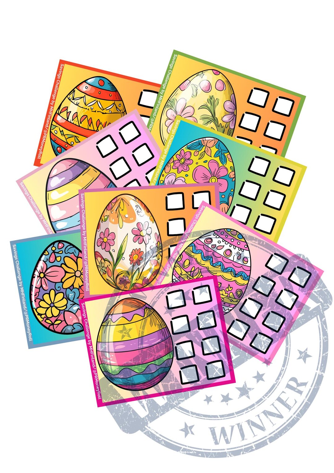 Tiny Easter Egg Savings Challenge Bundle Digital Download Easter Egg 5531