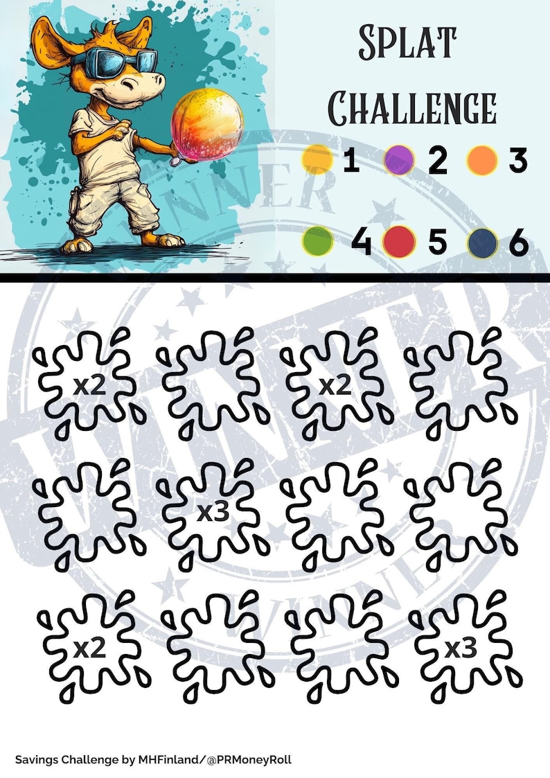 Bigger Savings Challenge With a Twist Color Dice Savings Game Digital ...