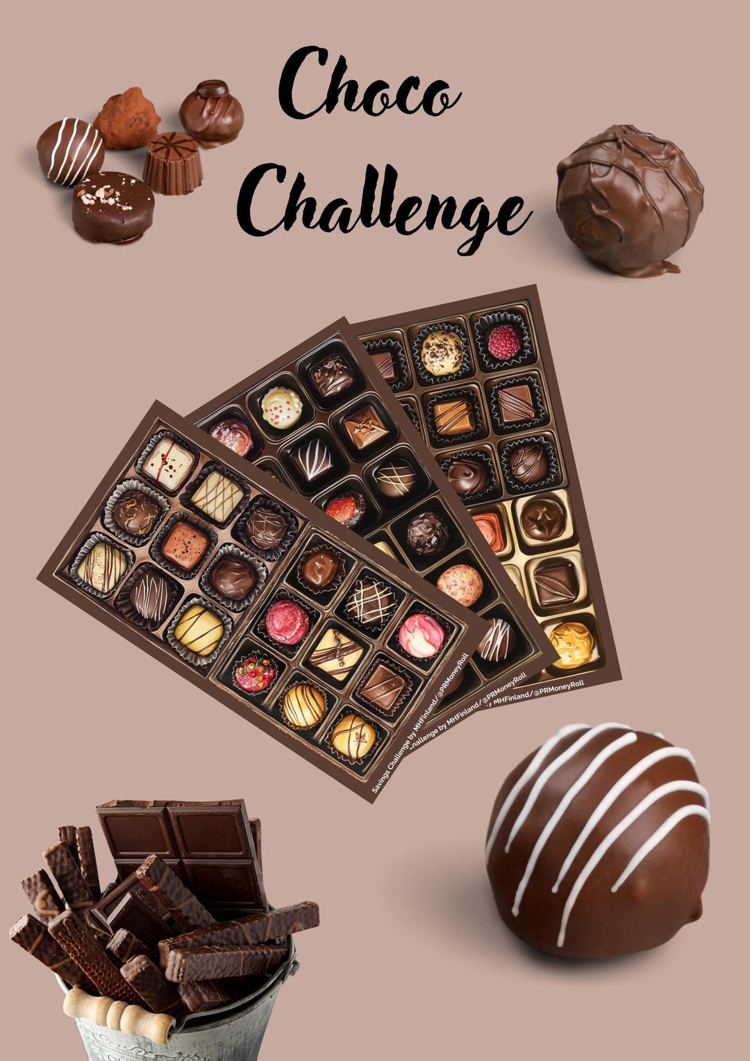 Choco Savings Challenge Set Digital Download Chocolate Savings Game Bundle Digital Print ...