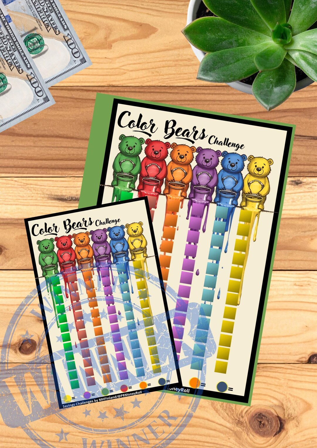 Color Bears Savings Challenge | A4 A5 | Fun Color Dice Game | Budget ...
