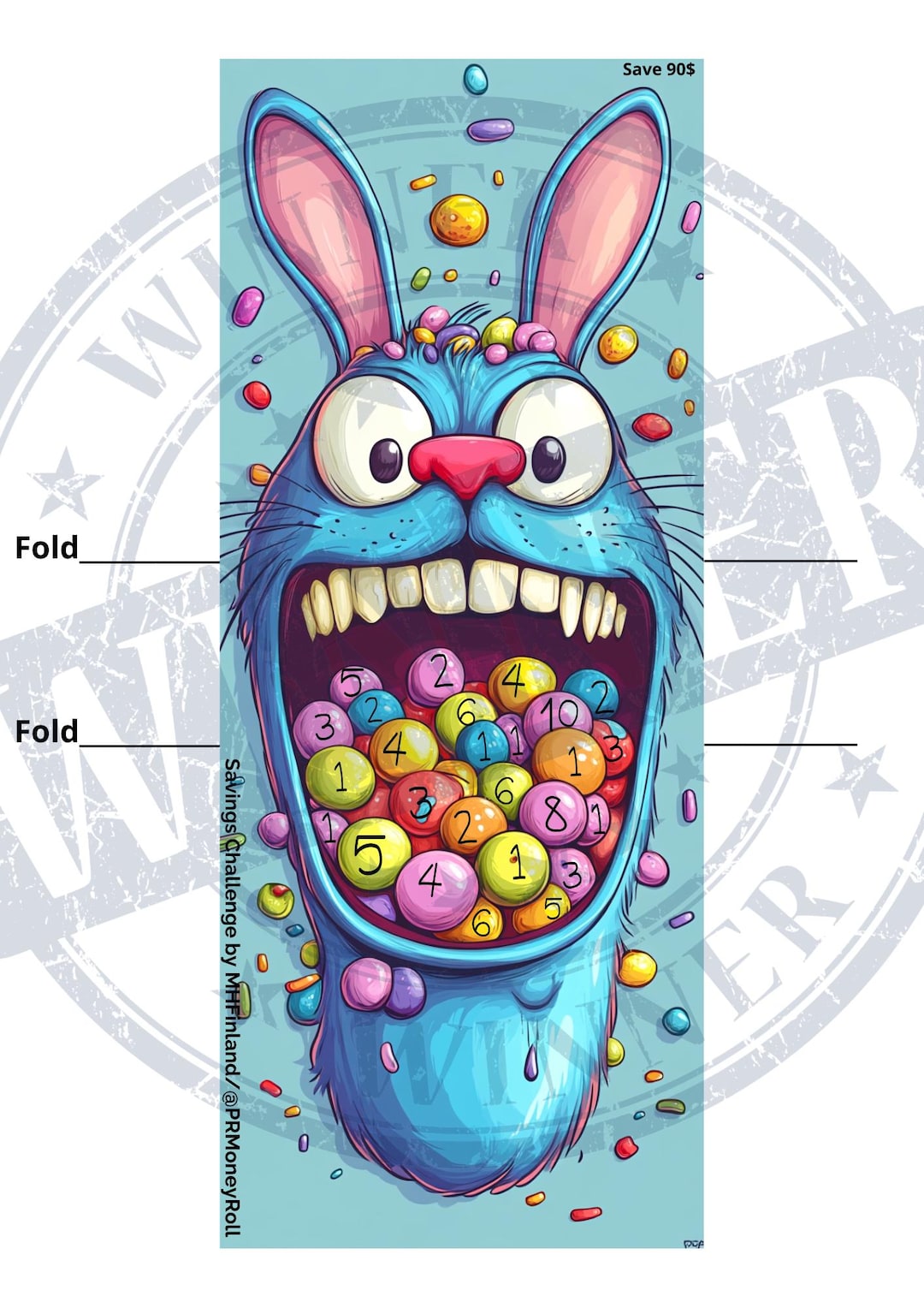 Folding A5 Savings Challenge Rabbit Savings Challenge Game Print Fun ...