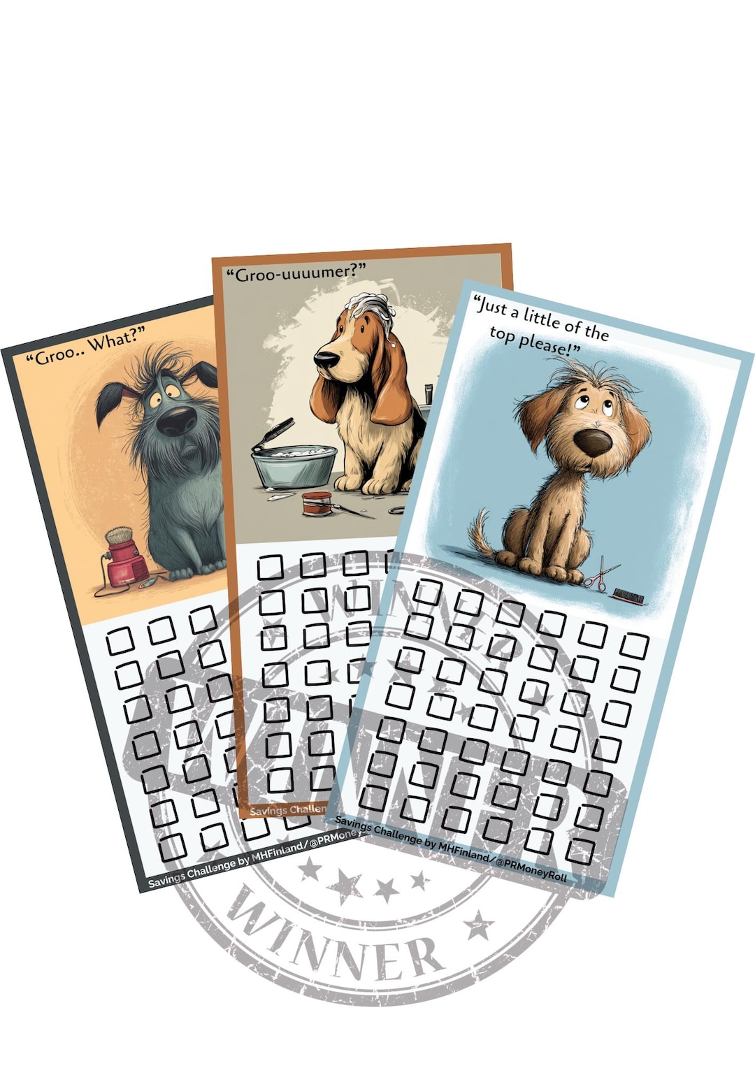 Dog Grooming Savings Challenge | A6 Budget Binder Tracker Set of 3 ...