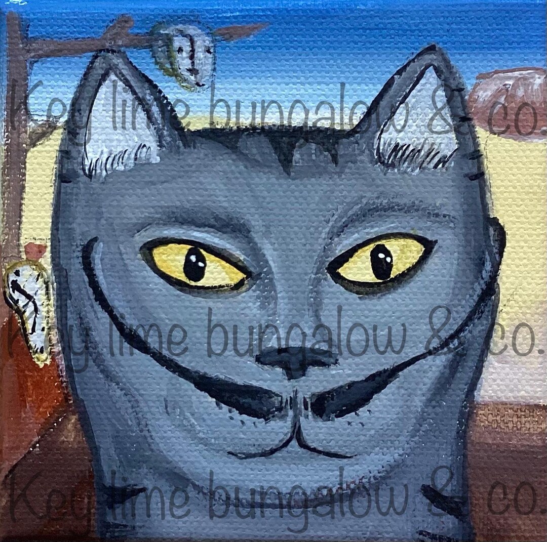 Salvador Dali Cat Art Print: Whimsical Surrealist Kitty Portrait - Etsy