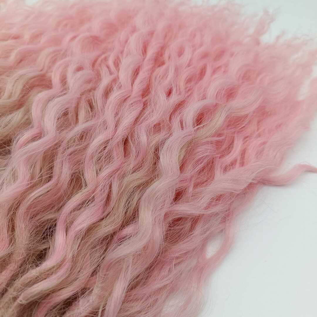 Pink Сurly Dreads / Beige to Pink Ombre Dreadlocks / Full Head DE & SE ...