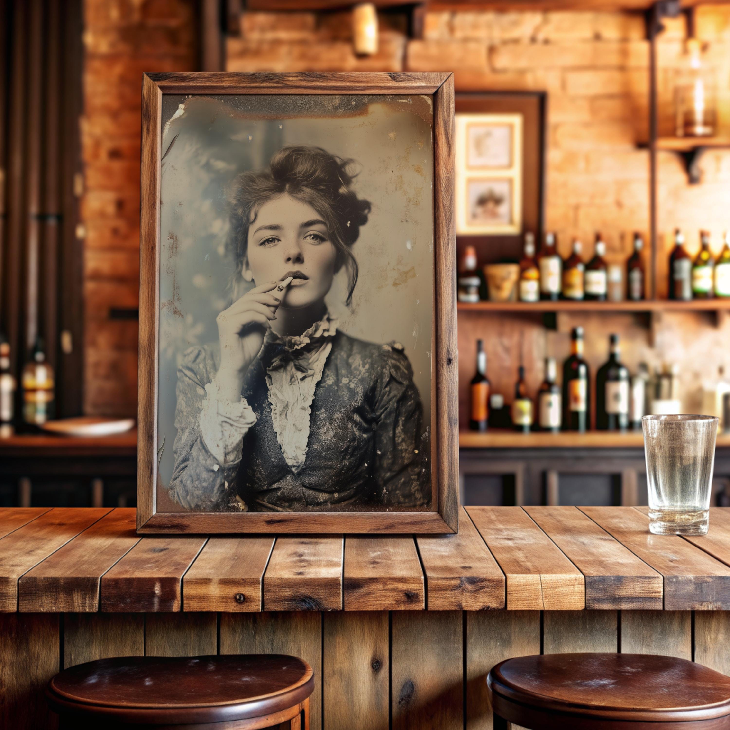 Victorian Saloon Girl Art Print: Gothic Western Dark Academia Decor - Etsy