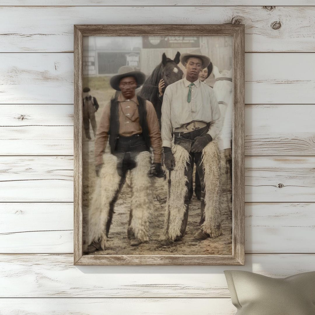 Vintage African American Cowboys Photo Print: Colorized Western Wall ...