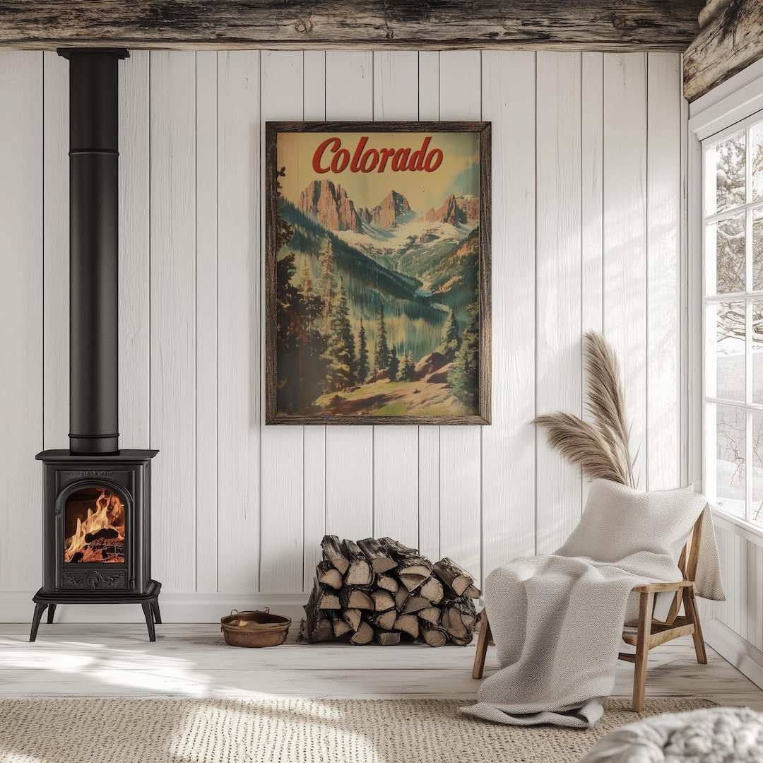 Vintage Colorado Travel Poster: Rocky Mountain Art Print - Etsy