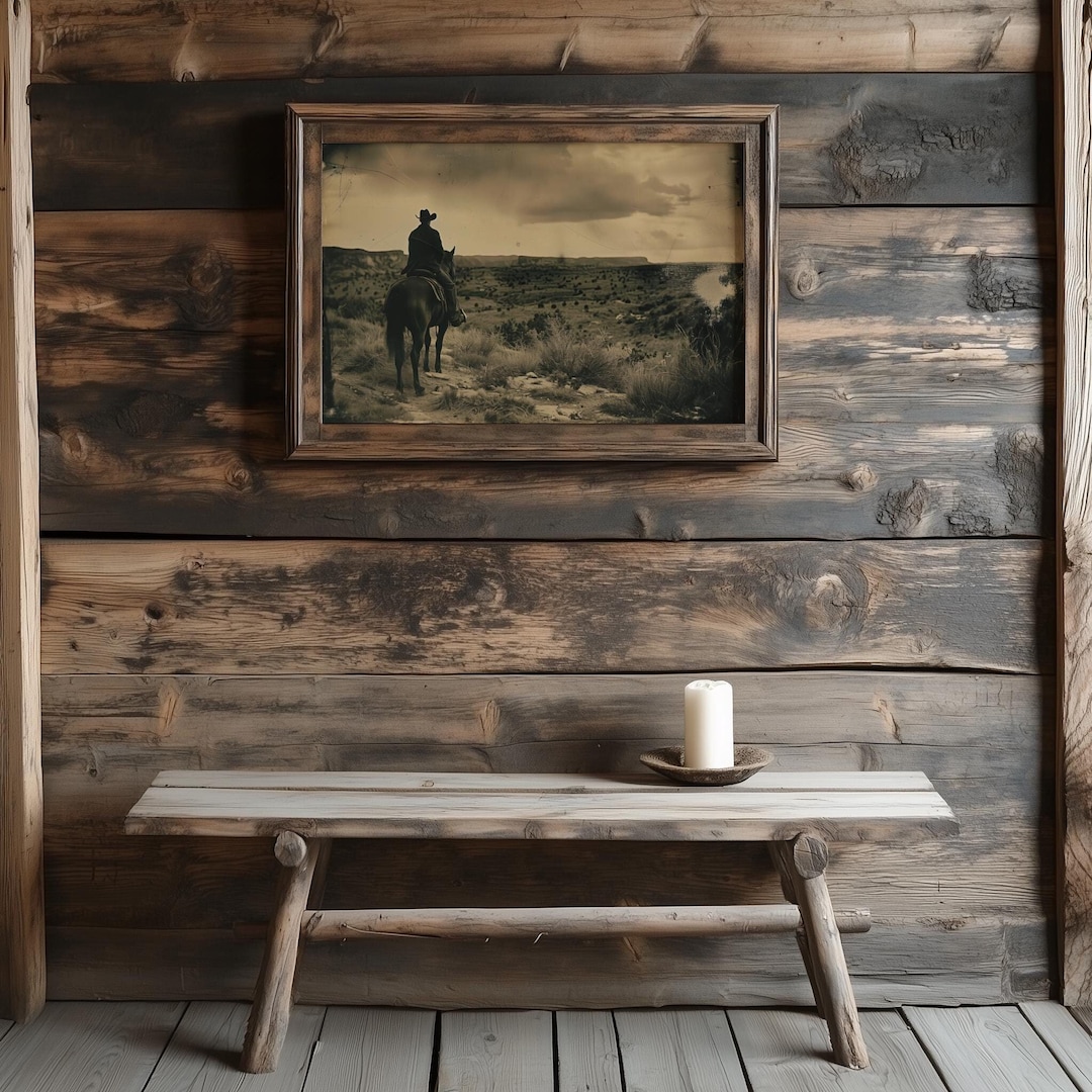 Vintage Style Cowboy Tintype Print Rustic Home Decor & Western Wall Art ...